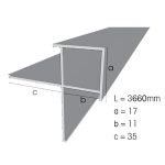 Weathertex Small External Aluminium Corner 3660mm - BBS