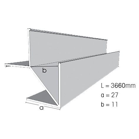 Weathertex Small External Aluminium Corner 3660mm Large Flange - BBS