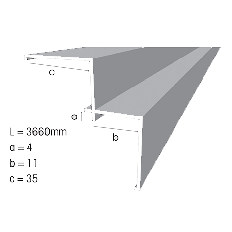 Weathertex Small Internal Aluminium Corner 3660mm - BBS