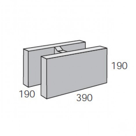 Besser Block H 390 x 190 x 190 Masonry Concrete Grey Block - BBS