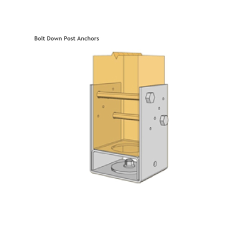 Pryda Post Support 90mm Bolt Down Anchor With Washer - BBS