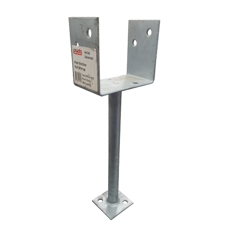 Pryda Post Support 125mm Full Stirrup 300mm Leg - BBS