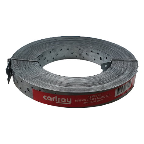 Hoop Iron 30mm x 0.8mm x 30m Punched Strapping Carlray - BBS