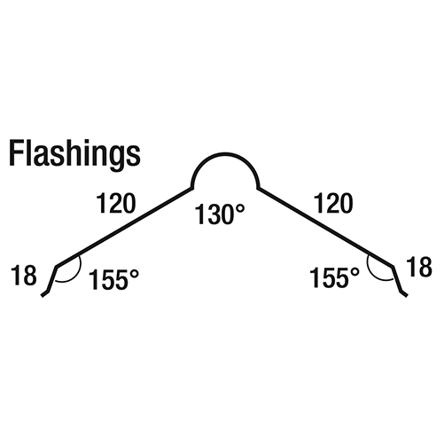 Roll Top Ridge Flashing Colorbond - BBS