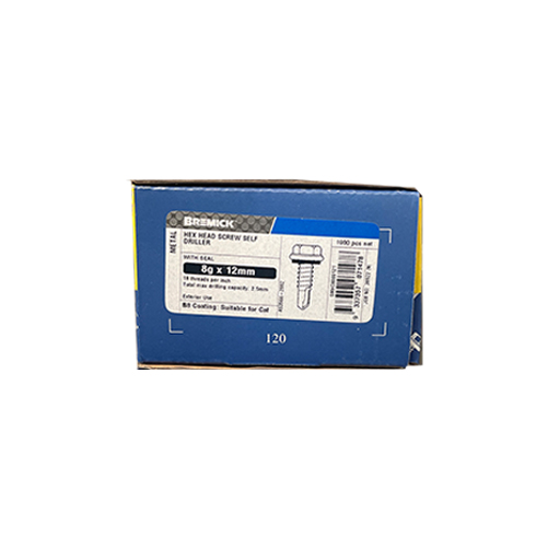 Hex Head Screw 10g x 12mm With Seal B8 Coating Metal Screws Box of 1000 ...