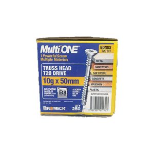 Multi Screw 10g x 50mm Truss Head B8 Coating Box of 250 MultiONE - BBS