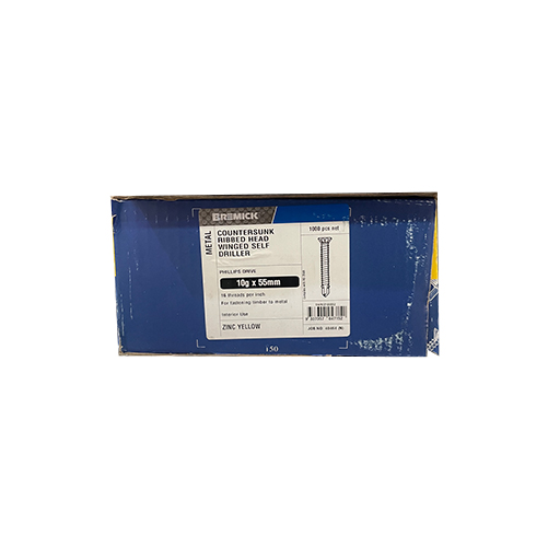 Countersunk Screw 10g x 55mm Zinc Plated Metal Screws Box of 1000 - BBS