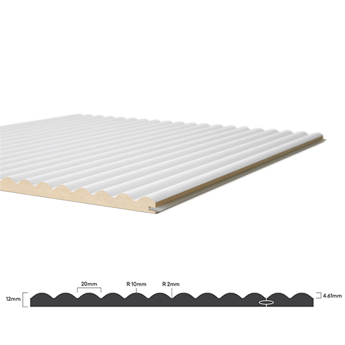 Surround by Laminex Demi Round20 MR MDF 12mm Primed 3000x1200 - BBS