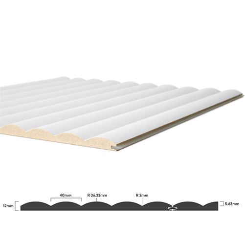 Surround by Laminex Demi Round40 MR MDF 12mm Primed 3000x1200 - BBS